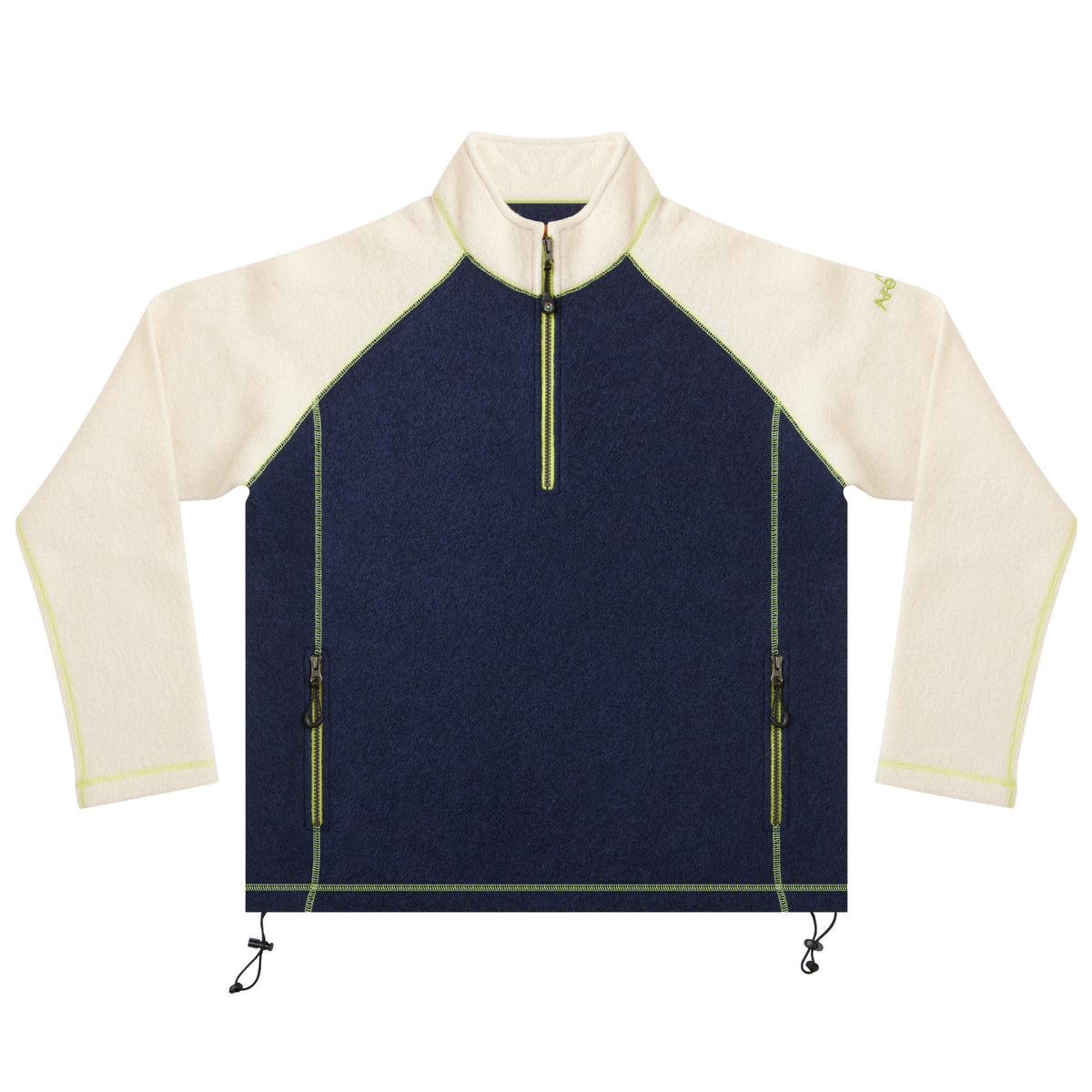 Creme, Navy & Lime Quarter Zip Performance Jacket – Arete Performance